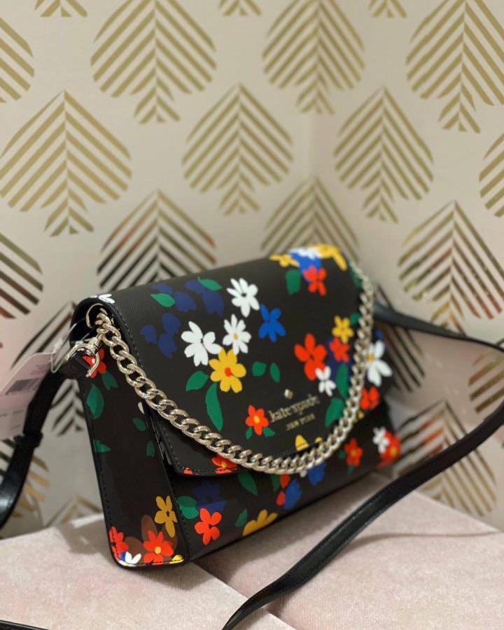 Kate Spade Carson Convertible Crossbody Sailing Flower in Black Multi ...
