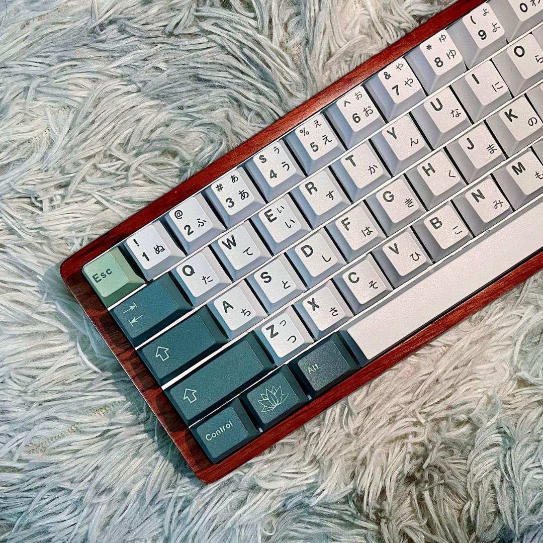 [Keyboard] Wood Casing x Botanical Themed PBT Keycap Custom Mechanical ...
