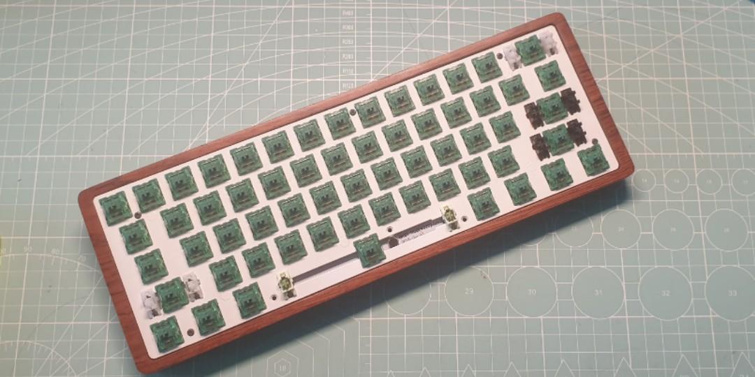 Keyboard Wood Casing X Botanical Themed Pbt Keycap Custom Mechanical Keyboard W Akko Matcha