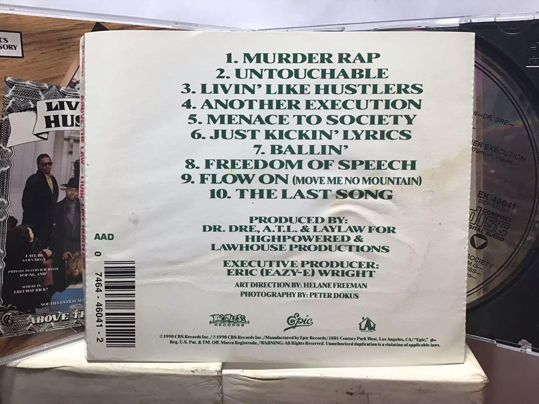 ORIGINAL US PRESS Above the Law - Livin’ Like Hustlers OOP 1990 ...