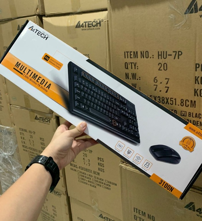 A4Tech 3100N V-Track Wireless Keyboard Mouse Combo, Computers & Tech, Parts & Accessories ...
