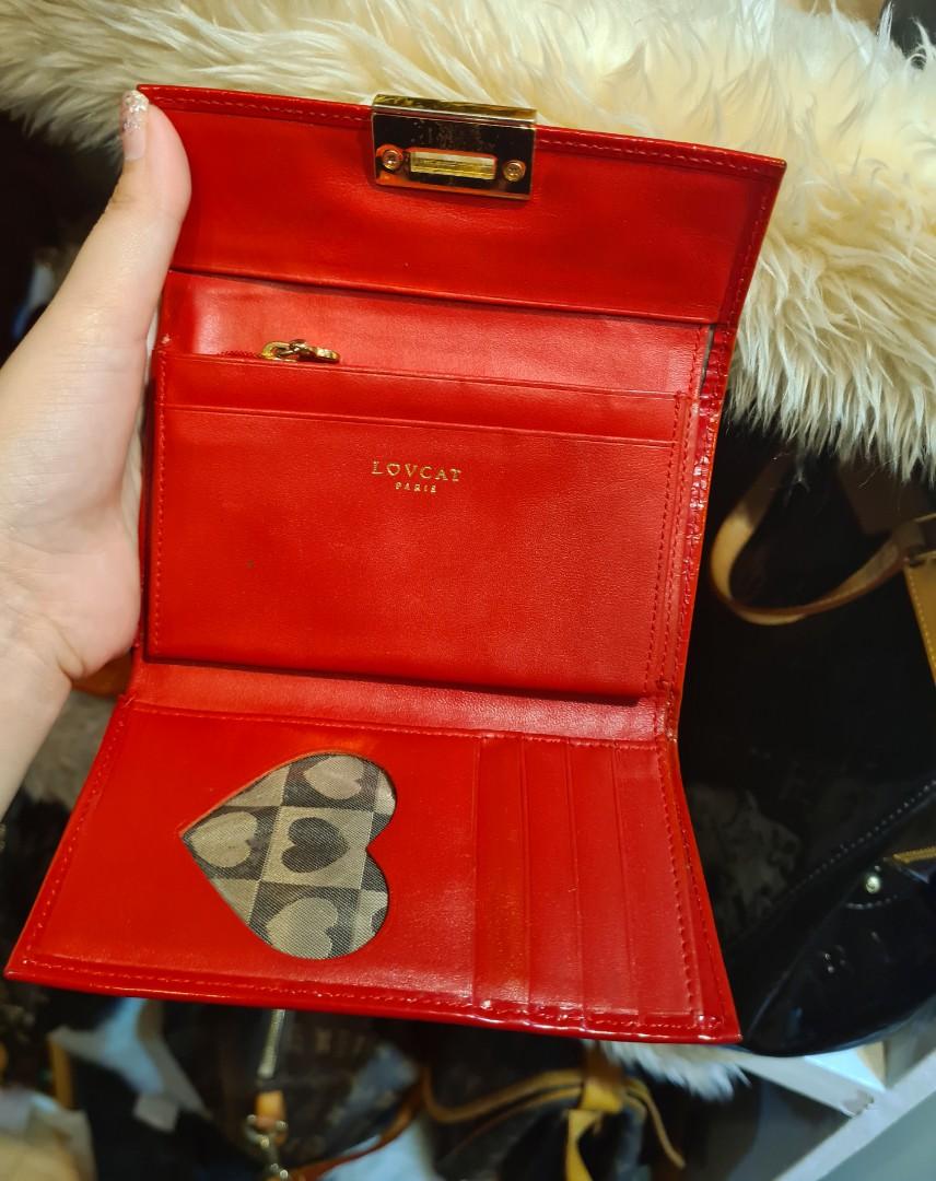Authentic Lovcat Trifold Small Leather Wallet, Luxury, Bags & Wallets ...