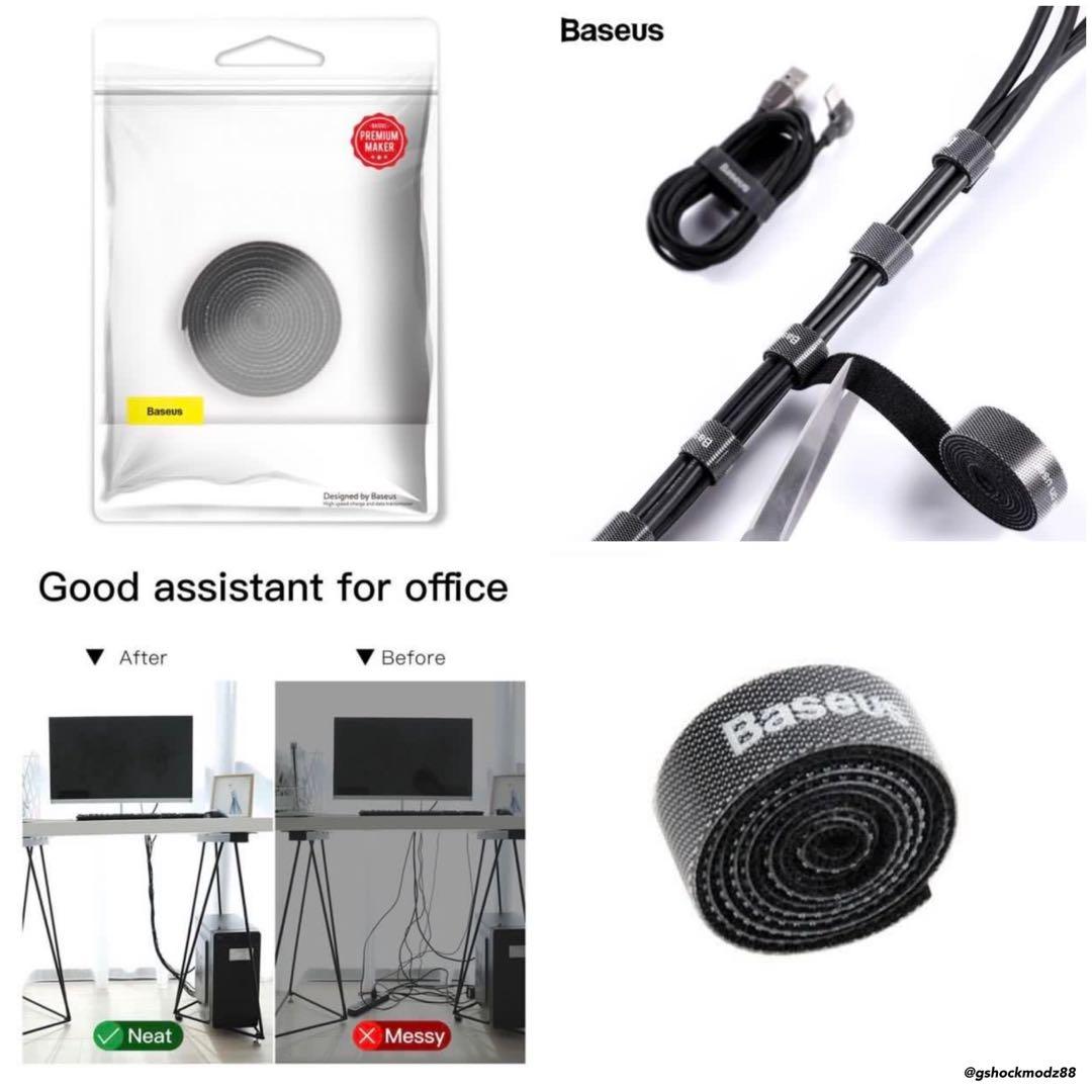 Baseus Velcro Strap Reusable Cable Tie Fastening Tape Wire Magnetic ...