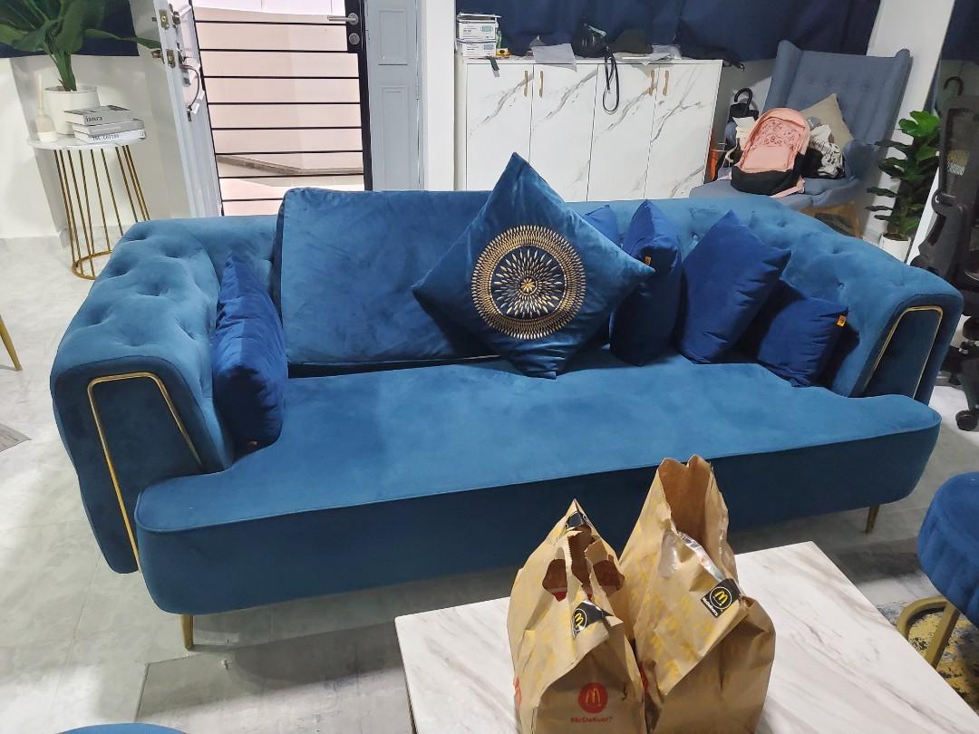 Blue Sofa Set | Cabinets Matttroy