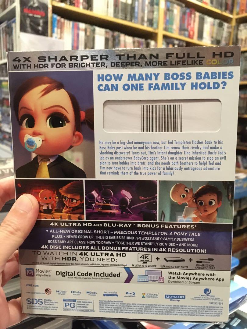 Boss Baby 2 Family Business 4K and Blu Ray, Hobbies & Toys, Music ...