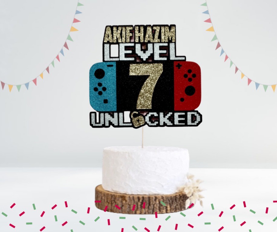 Customised Glitter Cake Topper [Nintendo Switch], Hobbies & Toys ...