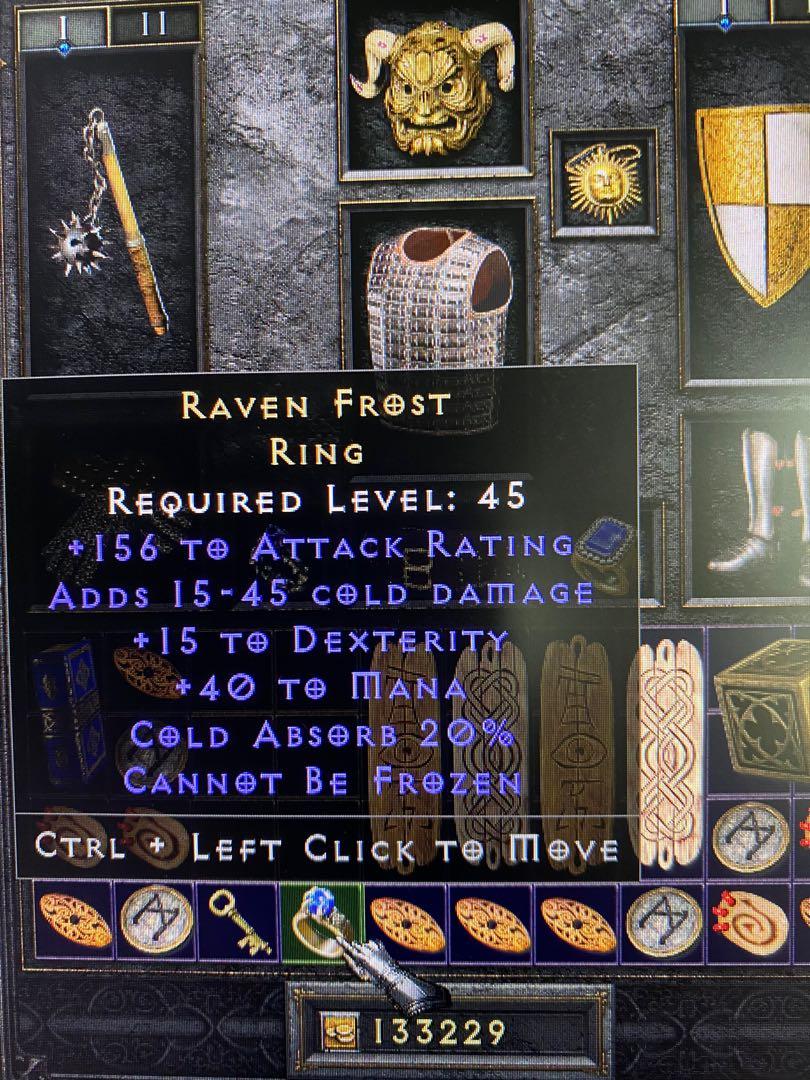 Diablo 2 Resurrected Raven Frost Ring, Video Gaming, Gaming Accessories ...