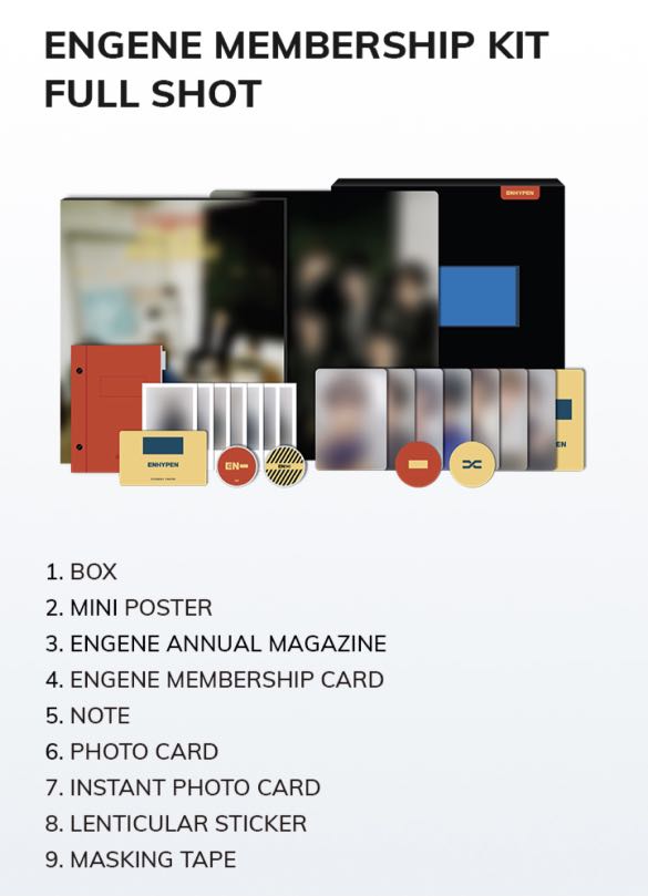 ENHYPEN 2ND OFFICIAL ENGENE MEMBERSHIP KIT (LOOSE), Hobbies & Toys ...