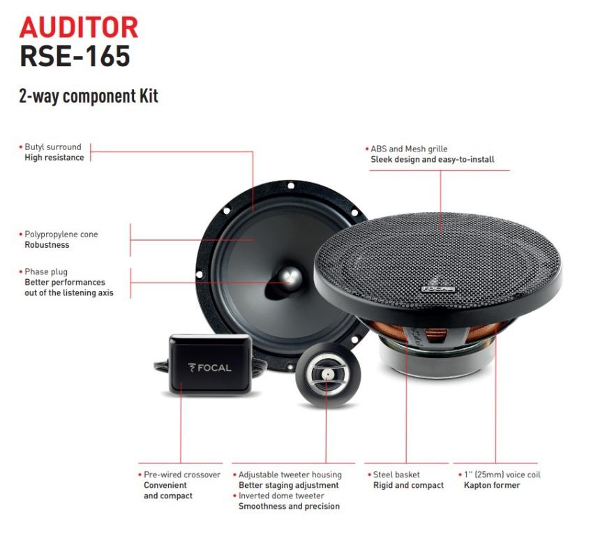 Focal Auditor RSE-165 Component and RCX-165 Coaxial Speakers, Car ...