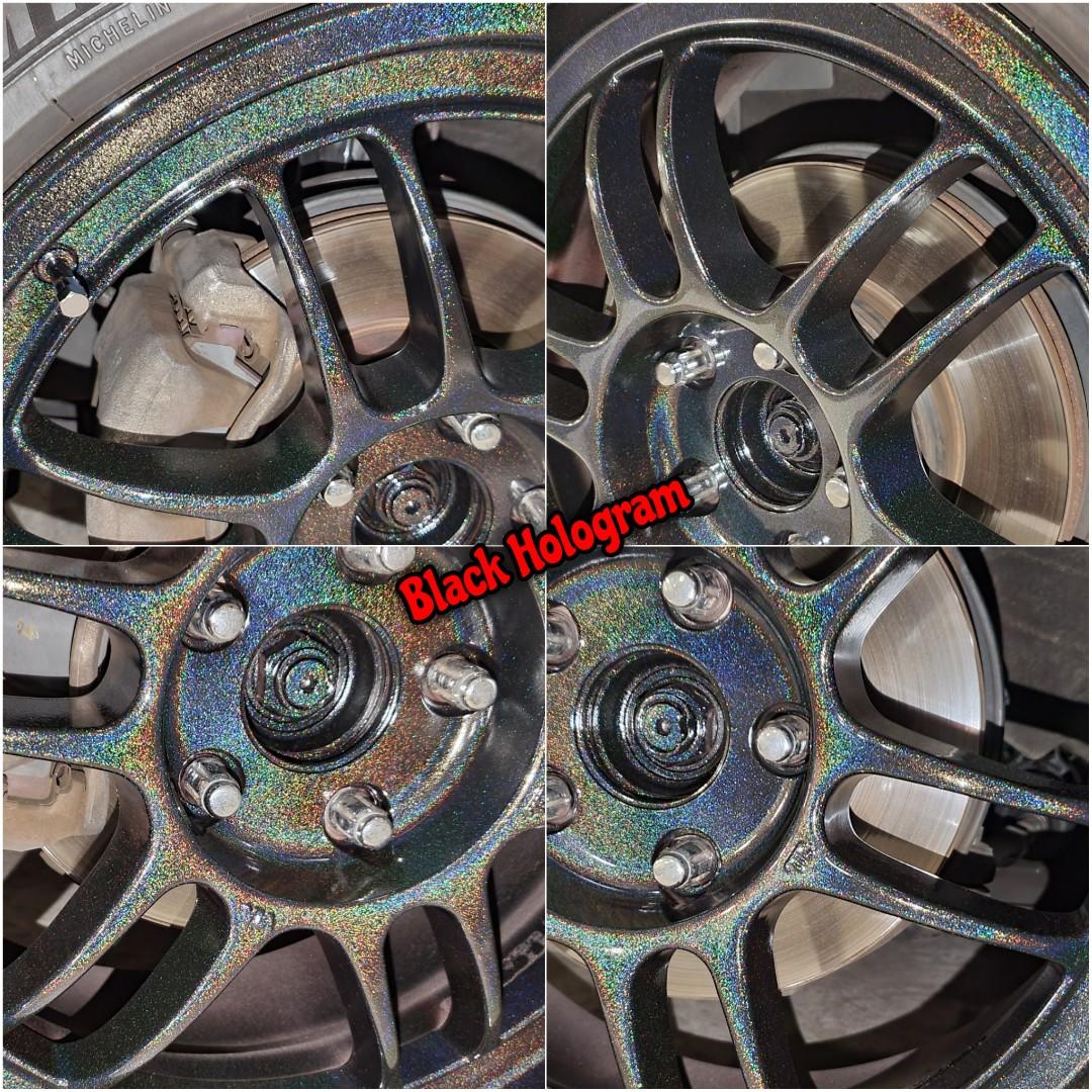 Gloss Black Hologram Rims Spray Paint Service On (Honda Civic), Car ...