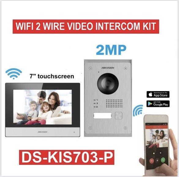 Hikvision 2 Wire Intercom Bundle Set [IP66 Weatherproof Wifi Two Wire ...