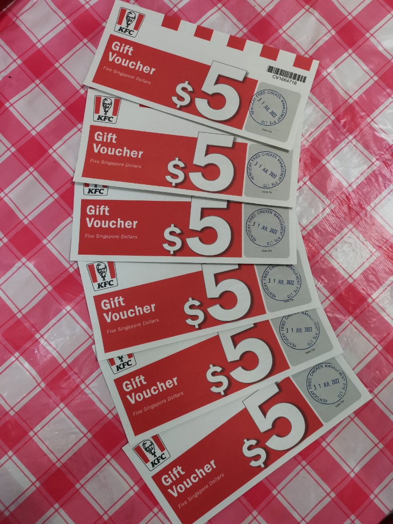 KFC vouchers, Tickets & Vouchers, Vouchers on Carousell