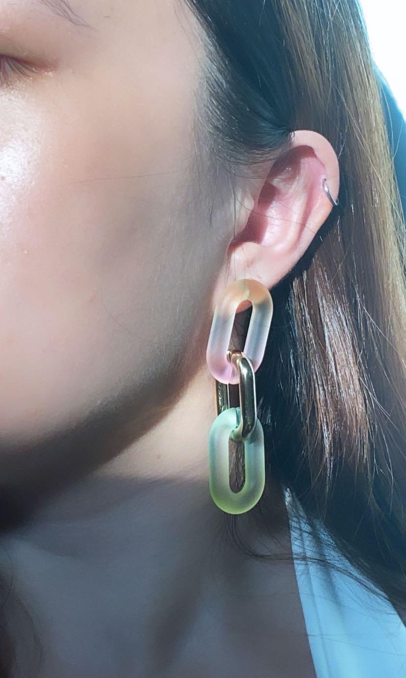 Korean Jelly Chain earrings, Women's Fashion, Jewelry & Organisers ...