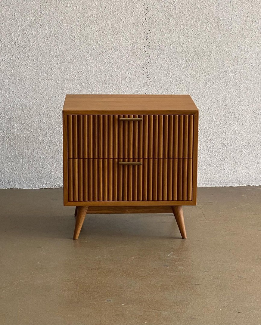 Mahogany fluted bedside table, drawer, Furniture & Home Living ...