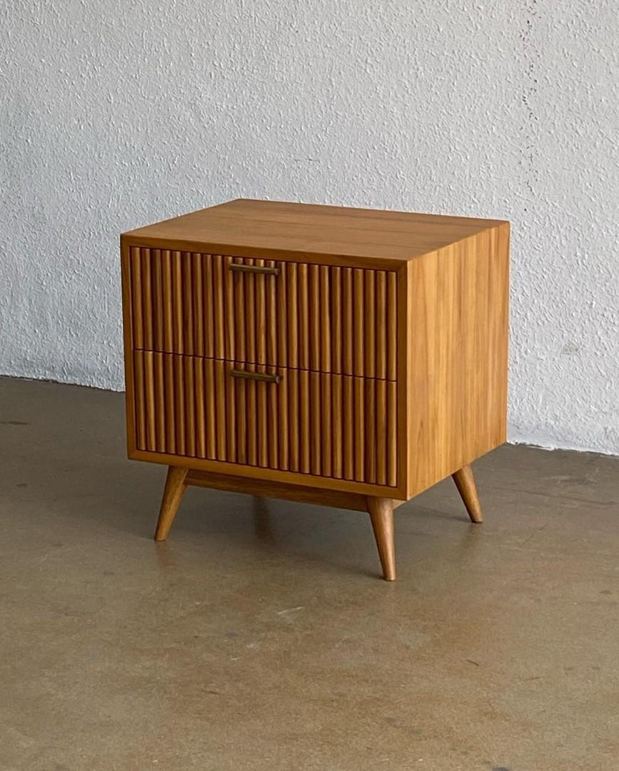 Mahogany fluted bedside table, drawer, Furniture & Home Living ...