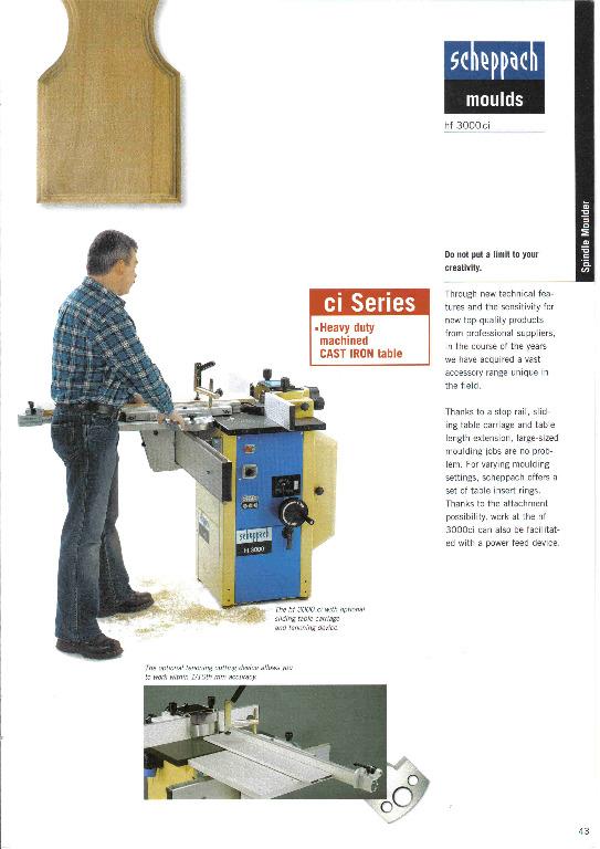 SCHEPPACH VERTICAL SPINDLE MOULDER 1.8 KW 230V, Hobbies & Toys ...