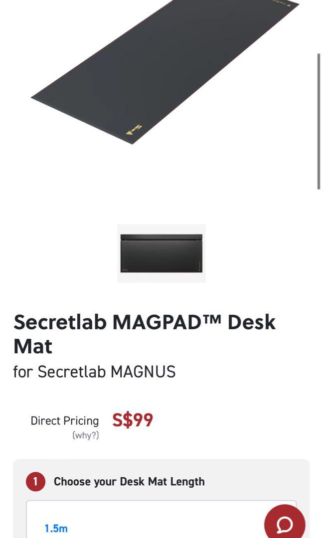 Secretlab magpad desk Mat Stealth, Computers & Tech, Parts ...