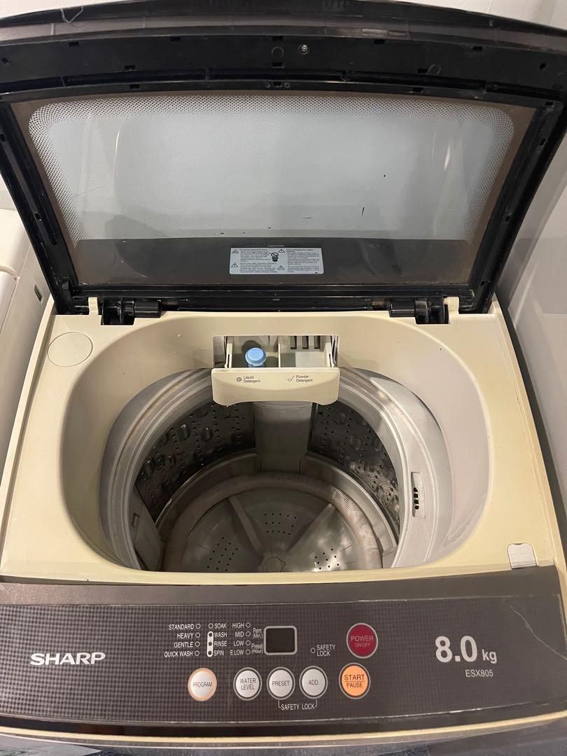 SHARP 8kg ESX805 Washing Machine, TV & Home Appliances, Washing ...