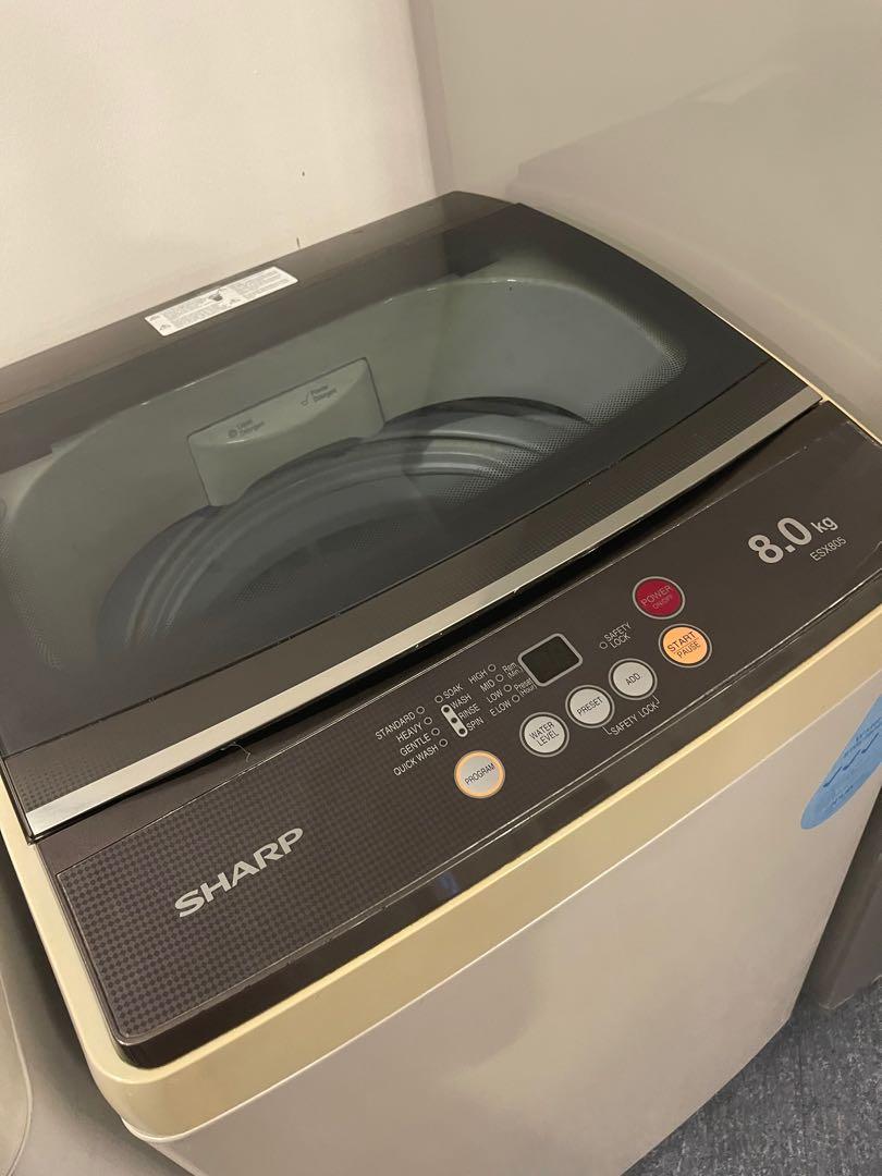SHARP 8kg ESX805 Washing Machine, TV & Home Appliances, Washing ...