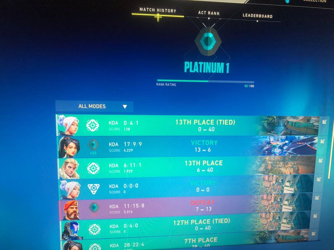 (Trade)Valorant plat account wtt, Video Gaming, Gaming Accessories ...