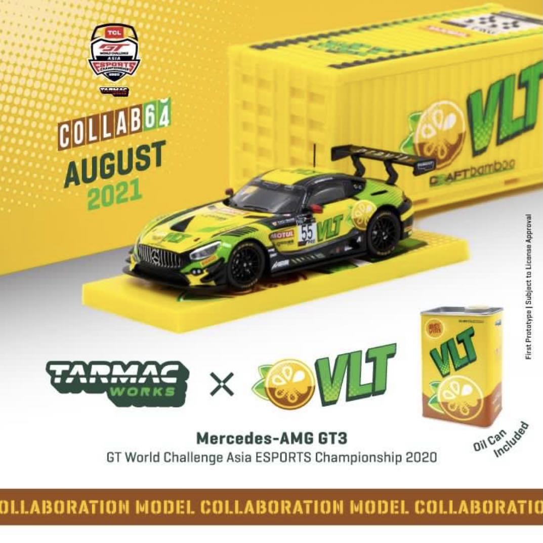 1/64 Tarmac Works VLT Mercedes AMG GT3 歐陽若曦 Darryl O’Young, 興趣及遊戲, 玩具 ...