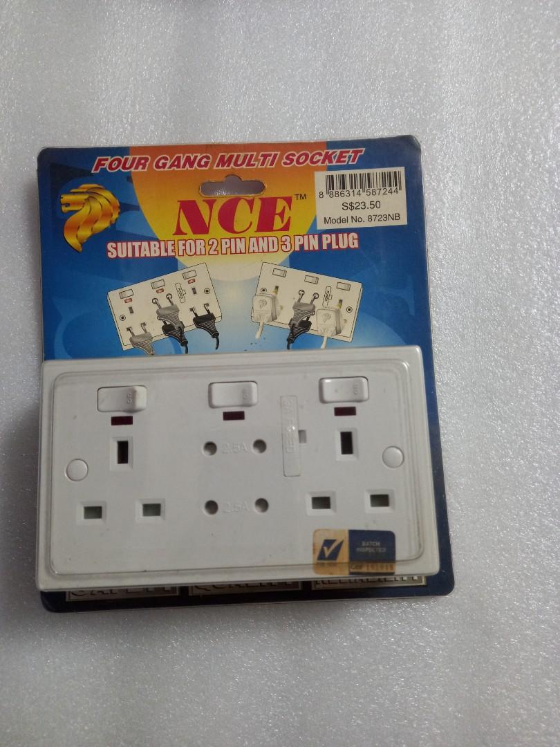 2 PIN AND 3PIN MULTI SOCKETS, Everything Else on Carousell