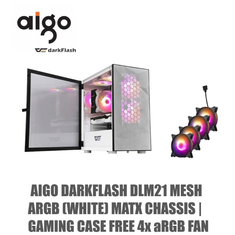 AIGO DARKFLASH DLM21 DLM 21 MESH ARGB (WHITE & BLACK) MATX CHASSIS ...