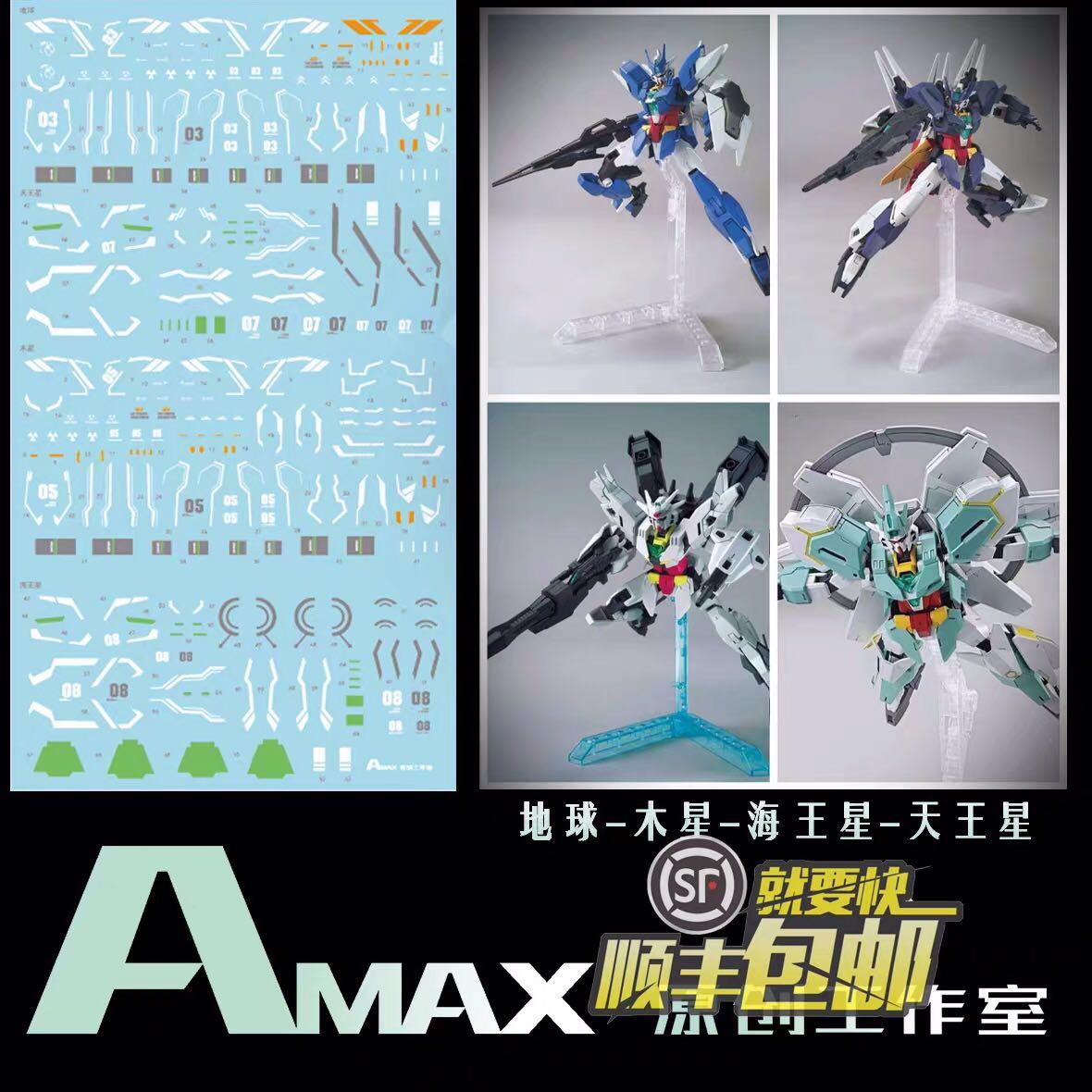[Amax] HG BD:R Core Gundam Series 1 - Earthree / Nepteight / Uraven / Jupitive Gundam Waterslide ...