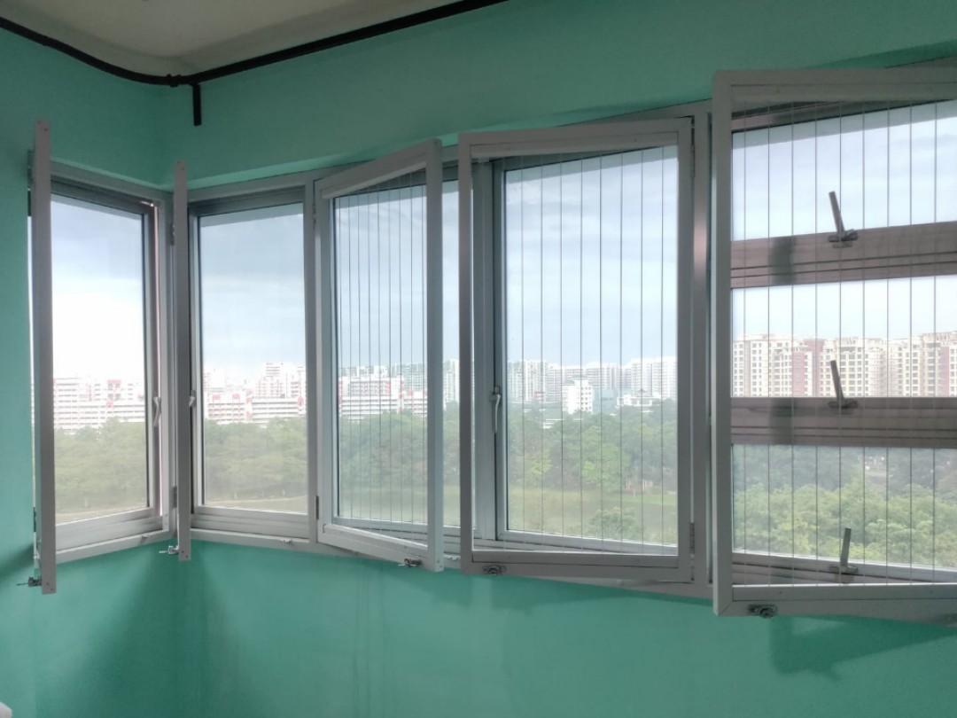 Cat proof window and balcony grille (invisible grille & aluminum grille ...