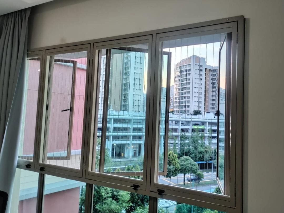 Cat proof window and balcony grille (invisible grille & aluminum grille ...