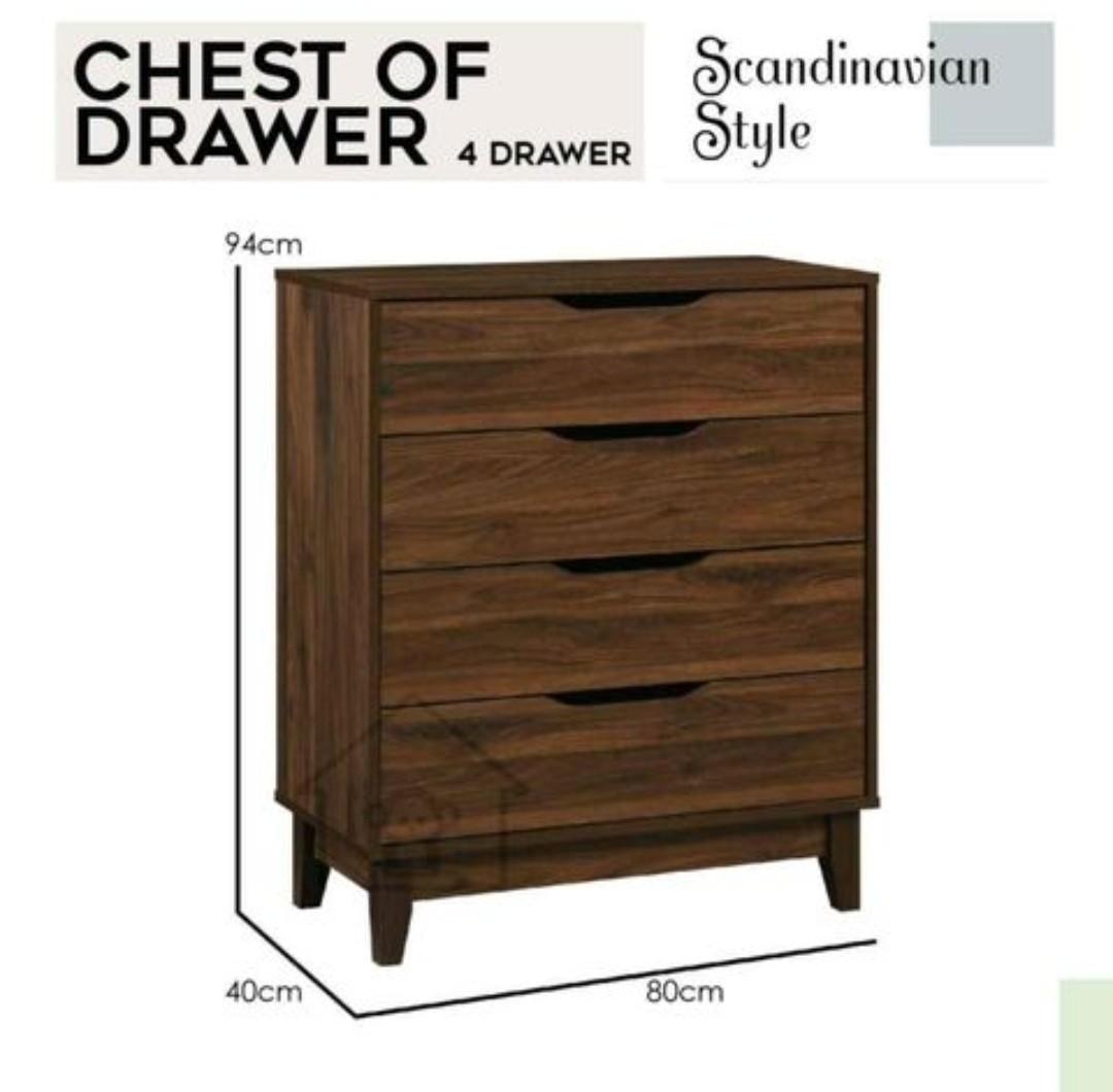(PO) CHEST OF DRAWER 4 DRAWER / STORAGE DRAWER/DRAWER CABINET/STORAGE ...