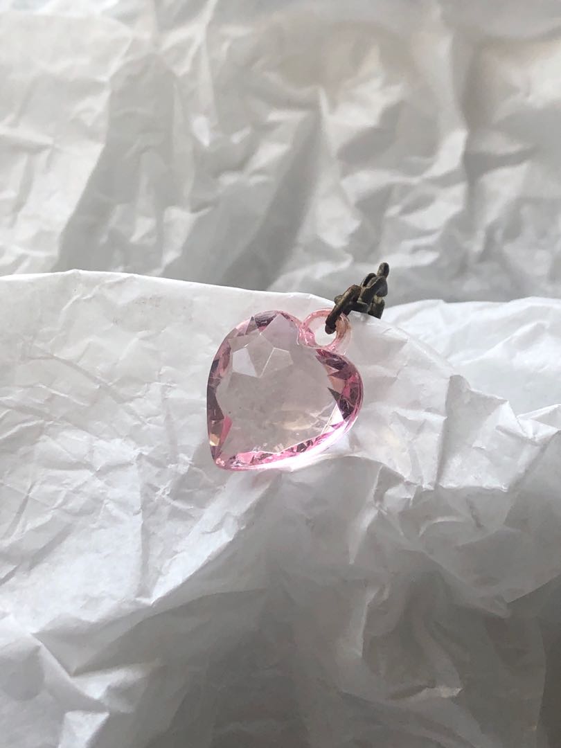 Crystal Pink Heart Charm, Women's Fashion, Jewelry & Organisers, Charms ...
