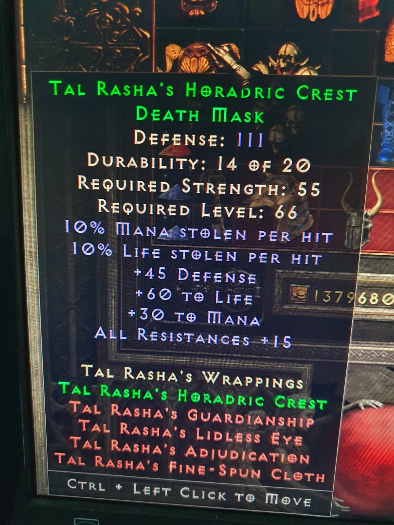 D2R diablo 2 resurrected tal rasha horadric crest death mask, Video ...