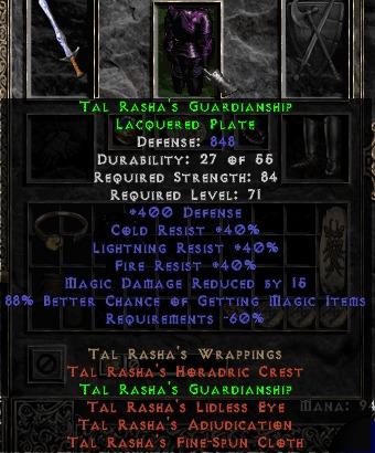 Diablo 2 Resurrected : Tal Rasha's Set Armour, Video Gaming, Gaming ...