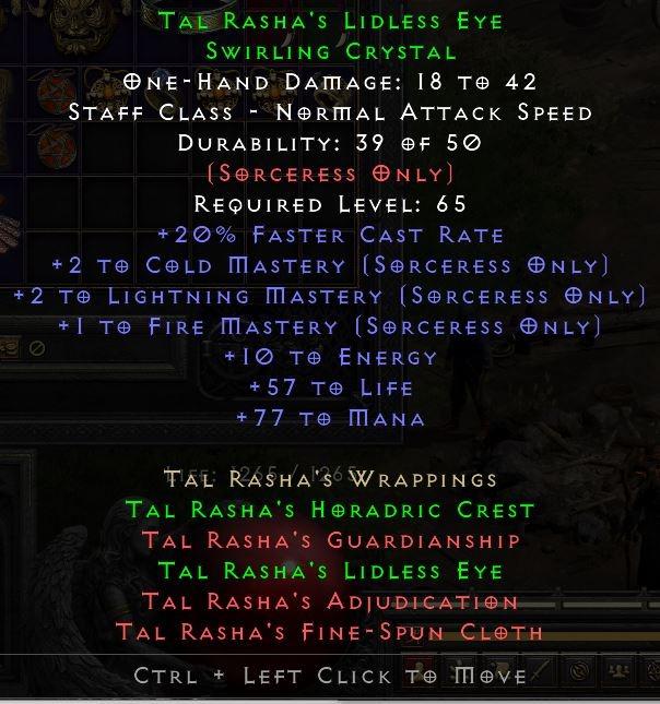 Diablo 2 Resurrected - Tal Rasha Lidless Eye, Video Gaming, Gaming ...