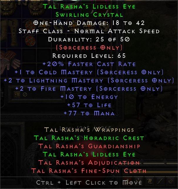 Diablo 2 Resurrected - Tal Rasha Lidless Eye, Video Gaming, Gaming ...