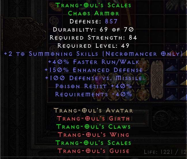 Diablo 2 Resurrected - Trang Oul Chest Armor, Video Gaming, Gaming ...