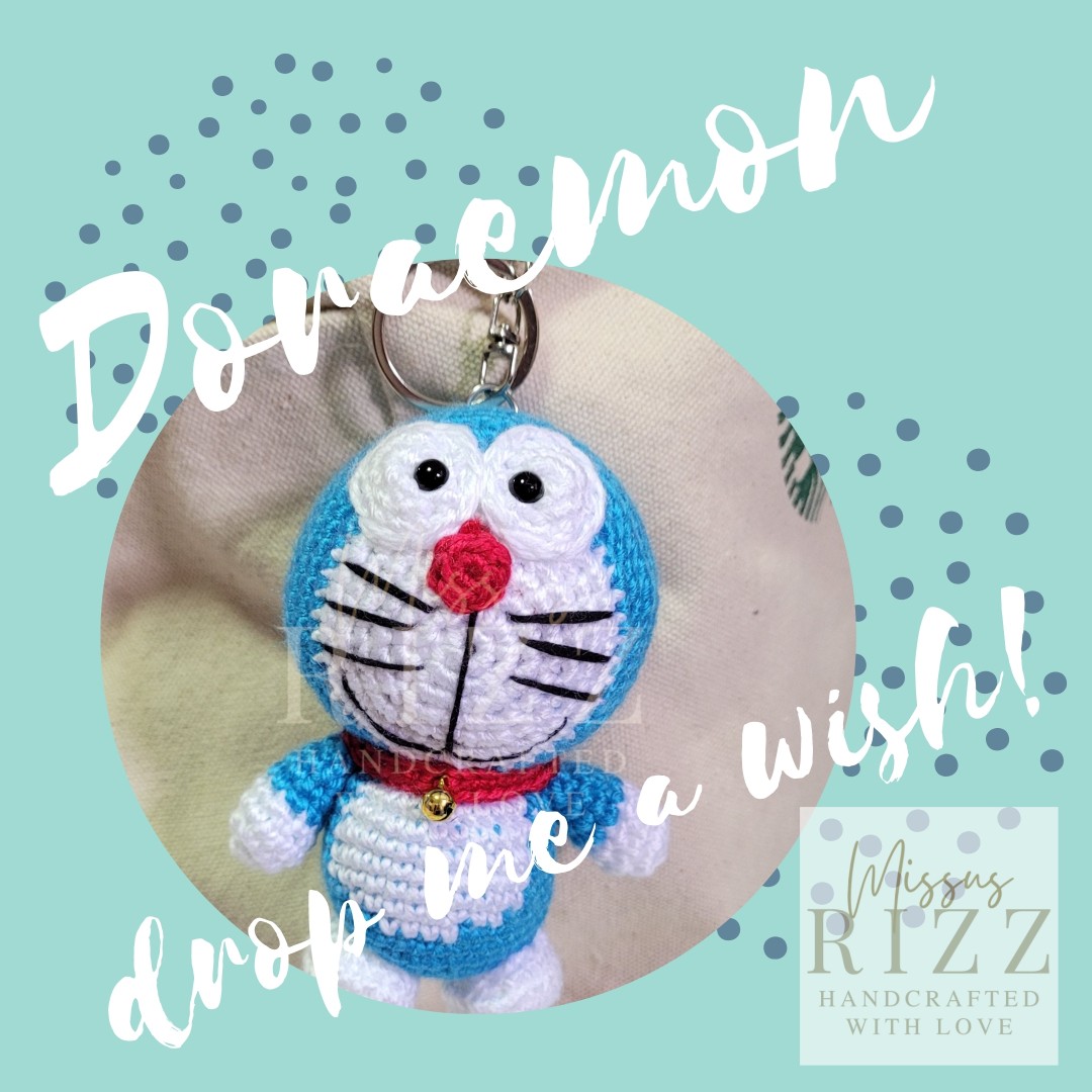 Doraemon Bag Charm Keychain Amigurumi Crochet, Hobbies & Toys ...