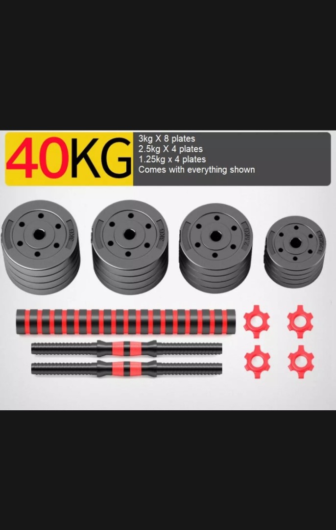 Dumbbell set 40kg, Sports Equipment, Exercise & Fitness, Weights ...