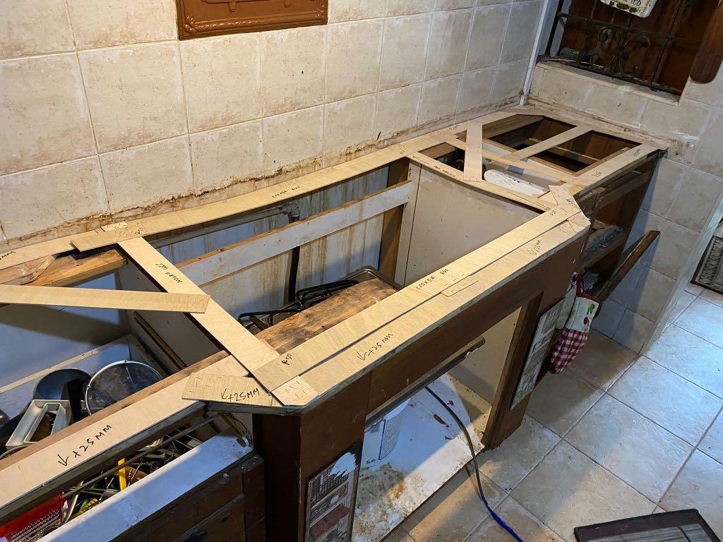 Minor Repair replace rotten kitchen cabinet, Furniture & Home Living ...