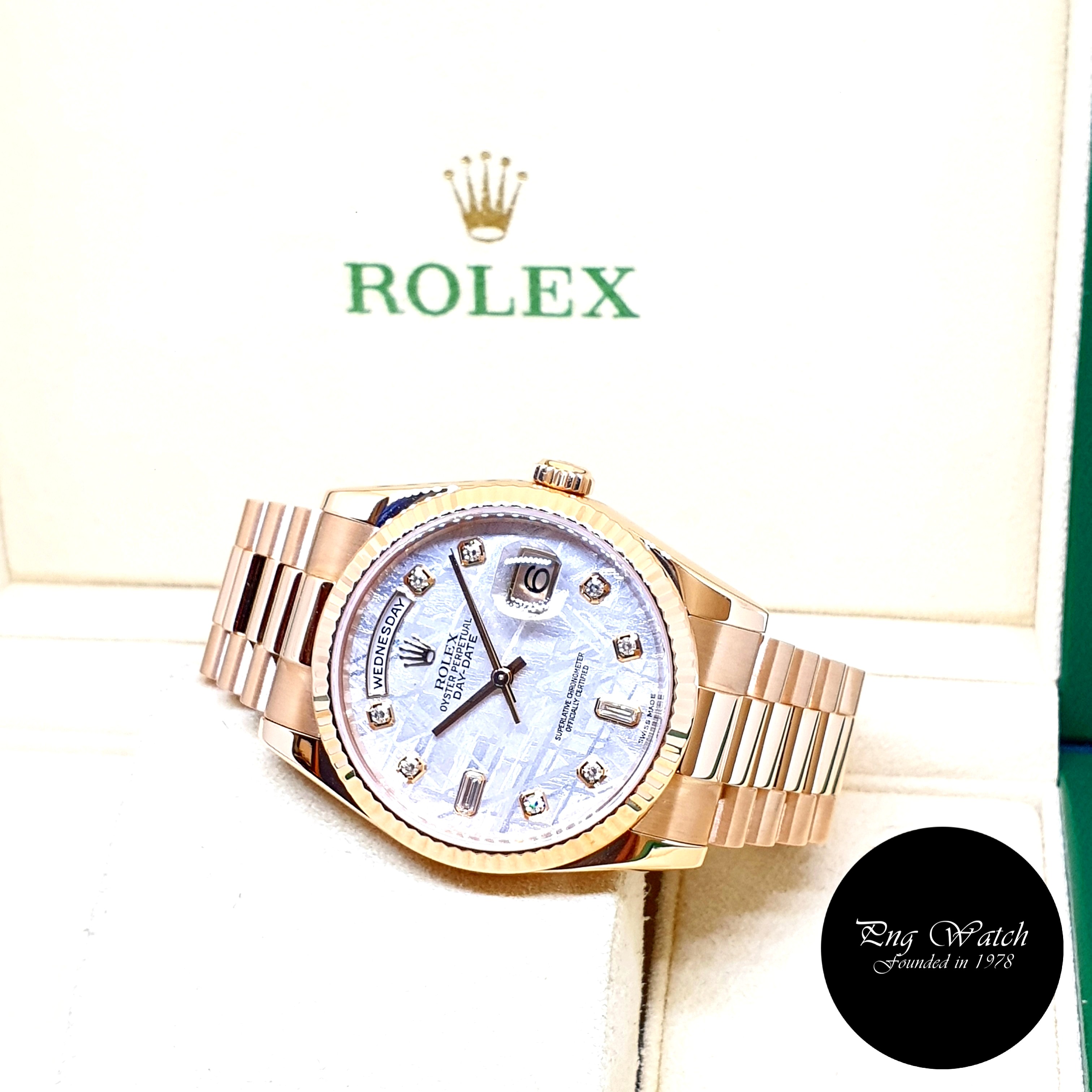 (NOT AVAILABLE) Rolex Oyster Perpetual 18K Rose Gold Meteorite Big ...