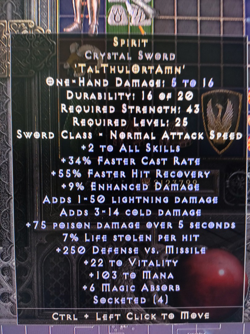 Spirit Crystal Sword (PC)- Diablo 2 Resurrected, Video Gaming, Video ...