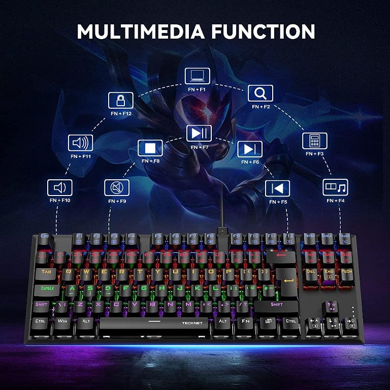 TECKNET Mechanical Gaming Keyboard 88 Keys Full Anti-ghosting ...