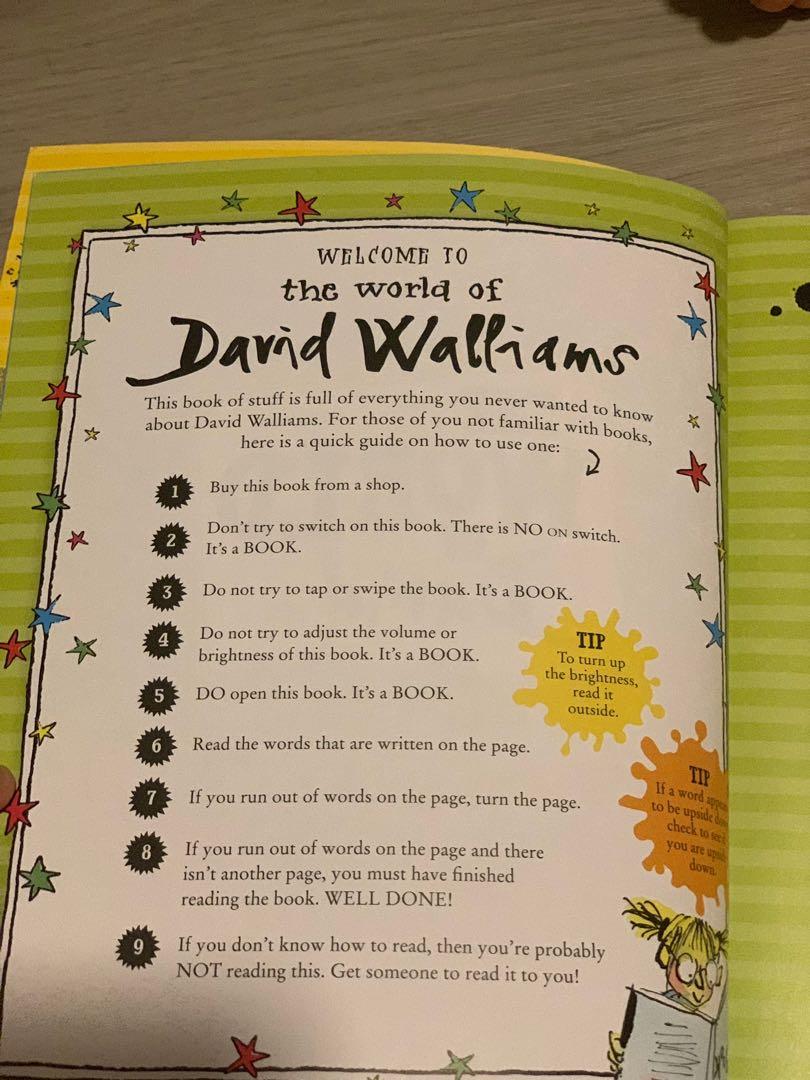 The World of David walliams the book of stuff, Hobbies & Toys, Books ...