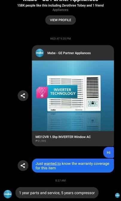 1.5hp full inverter window type aircon, TV & Home Appliances, Other ...