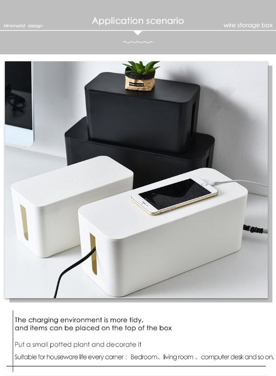Cable Management Box Hide Power Strips Loose Wires Behind TVs Home ...