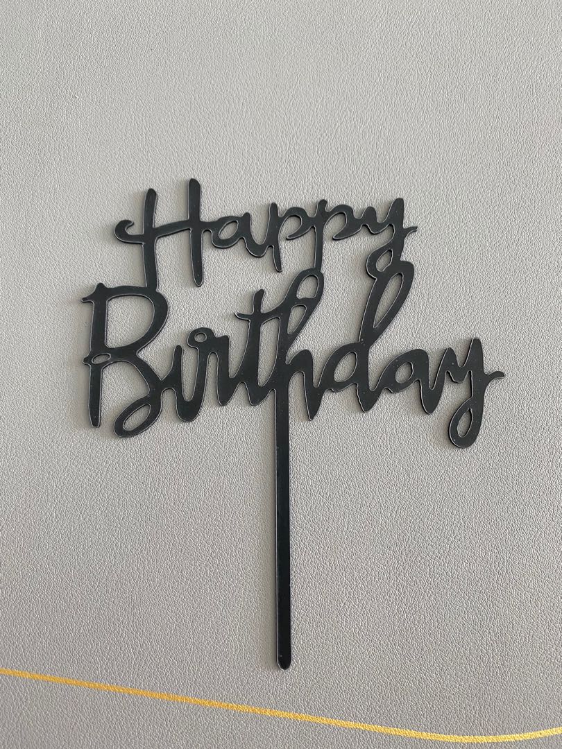 Black Birthday Cake Topper, Hobbies & Toys, Stationery & Craft ...