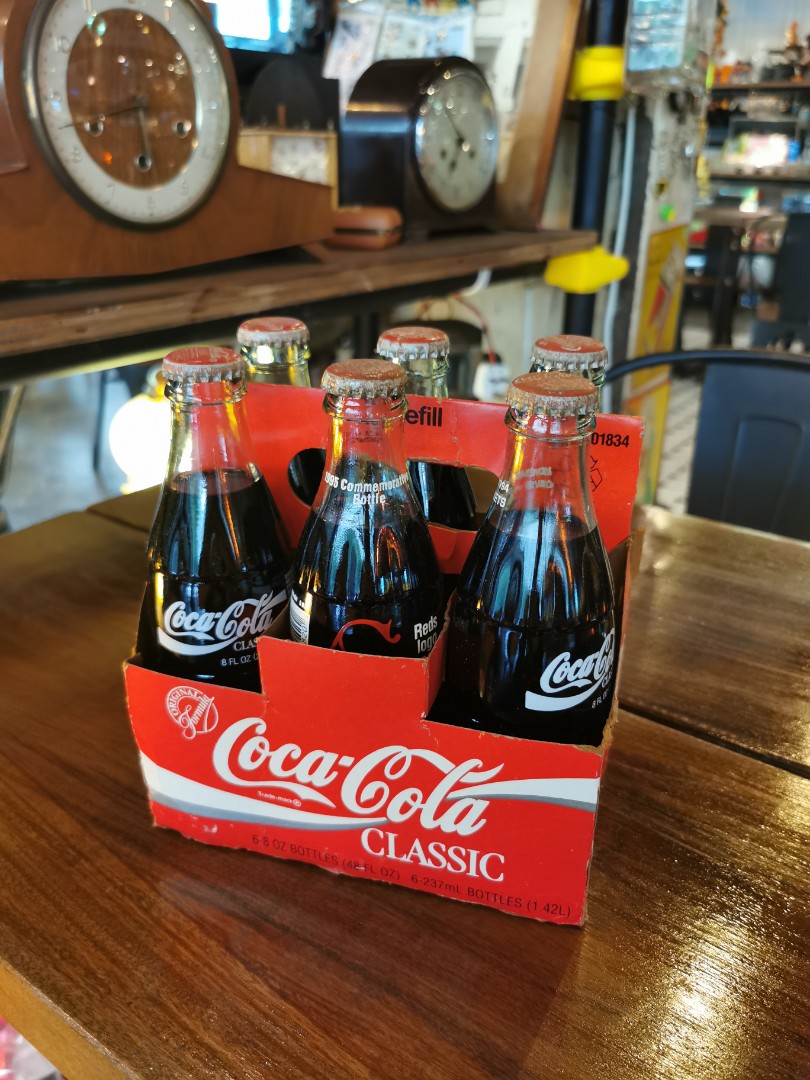 Coca cola coke set of 6 glass bottle, Hobbies & Toys, Memorabilia ...