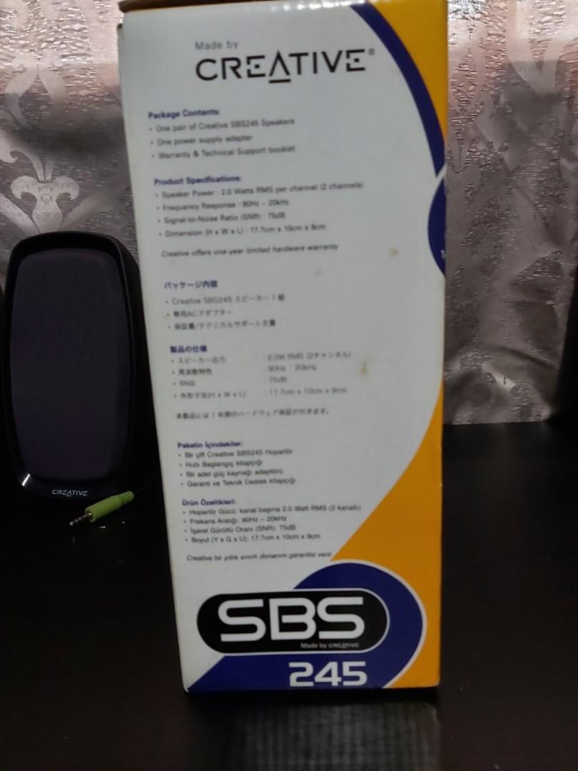 Creative SBS 245 Wired Speaker, Audio, Soundbars, Speakers & Amplifiers ...