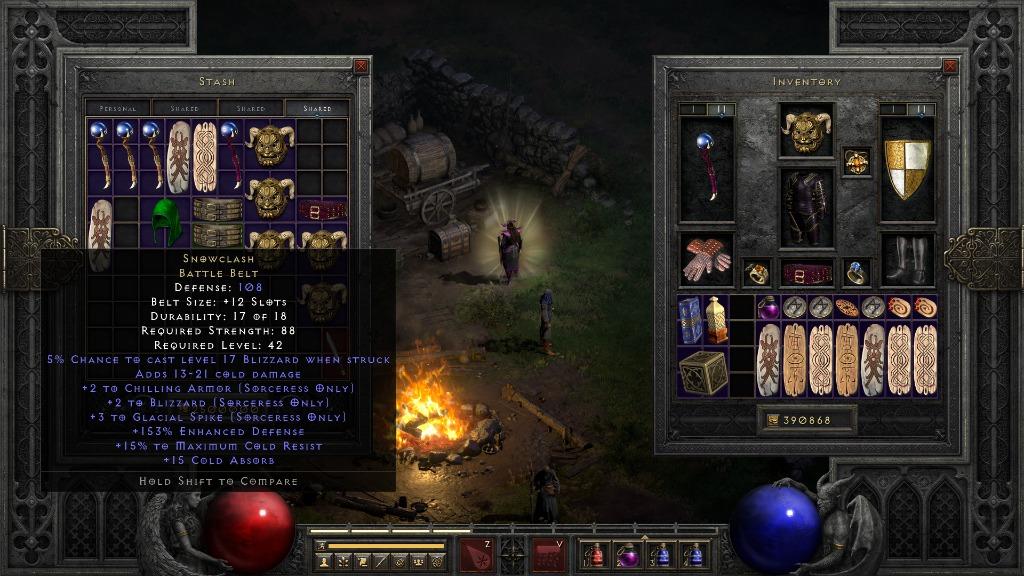 D2R - PC snowclash battle belt, Video Gaming, Gaming Accessories, In ...